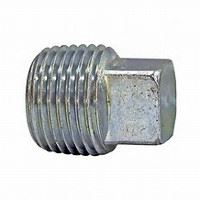 Pipe Fittings Direct. ¾ inch NPT galvanized malleable iron square head plug