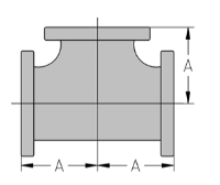 Pipe Fittings Direct. 4 inch Flanged Straight Tee Class 150 Ductile Iron