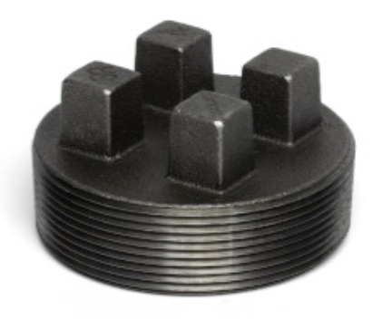 Pipe Fittings Direct. 5 inch NPT malleable iron class 150 bar head plug